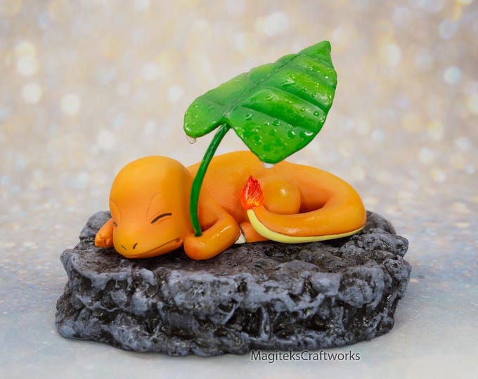 Pokemon Charmander Figure Sad in the Rain - Tiny Limited Sculpture ...