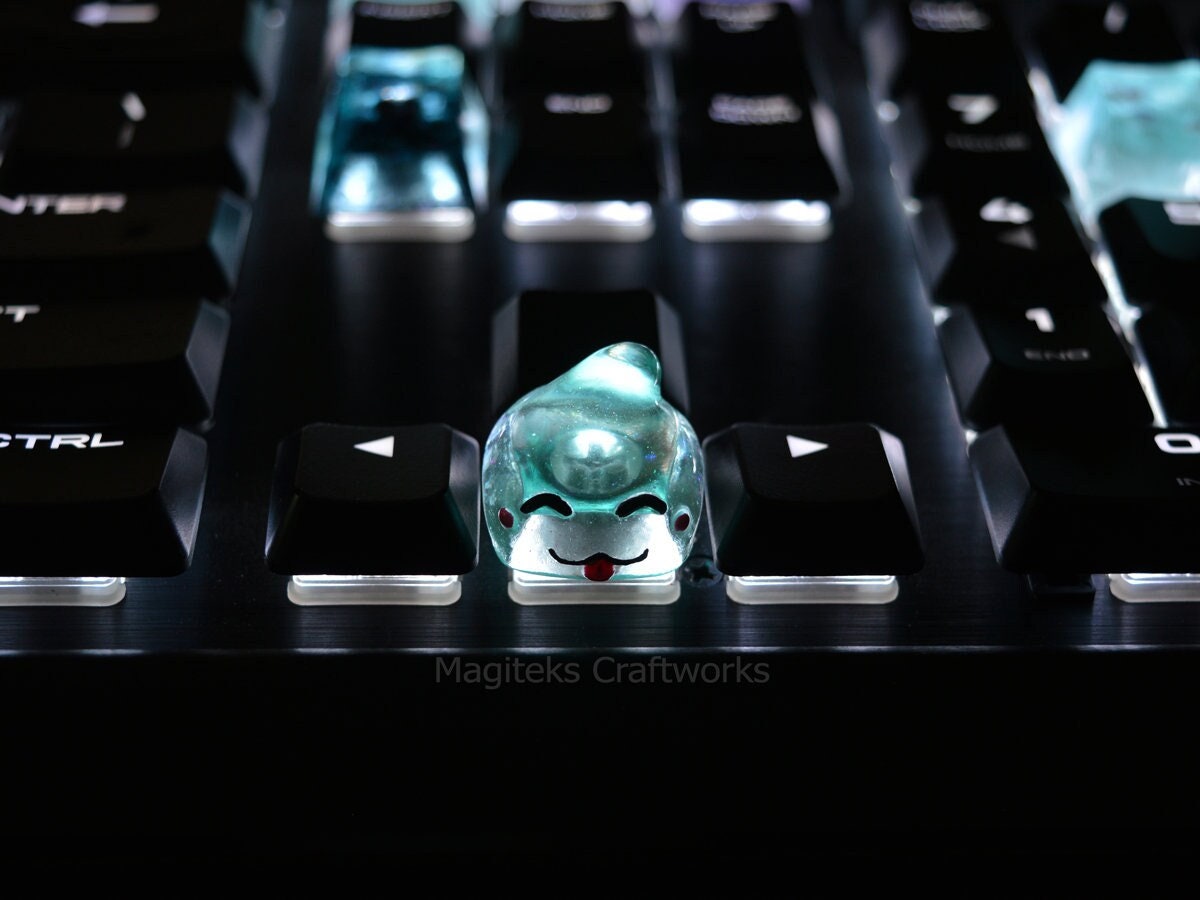 Green Aqua Happy Slime 1 Artisan Keycap Cute Slimes Keycaps - Etsy UK