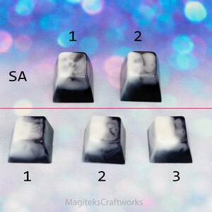Classy Black White Artisan Keycap SA Cherry Profile Row 4 Unique ...