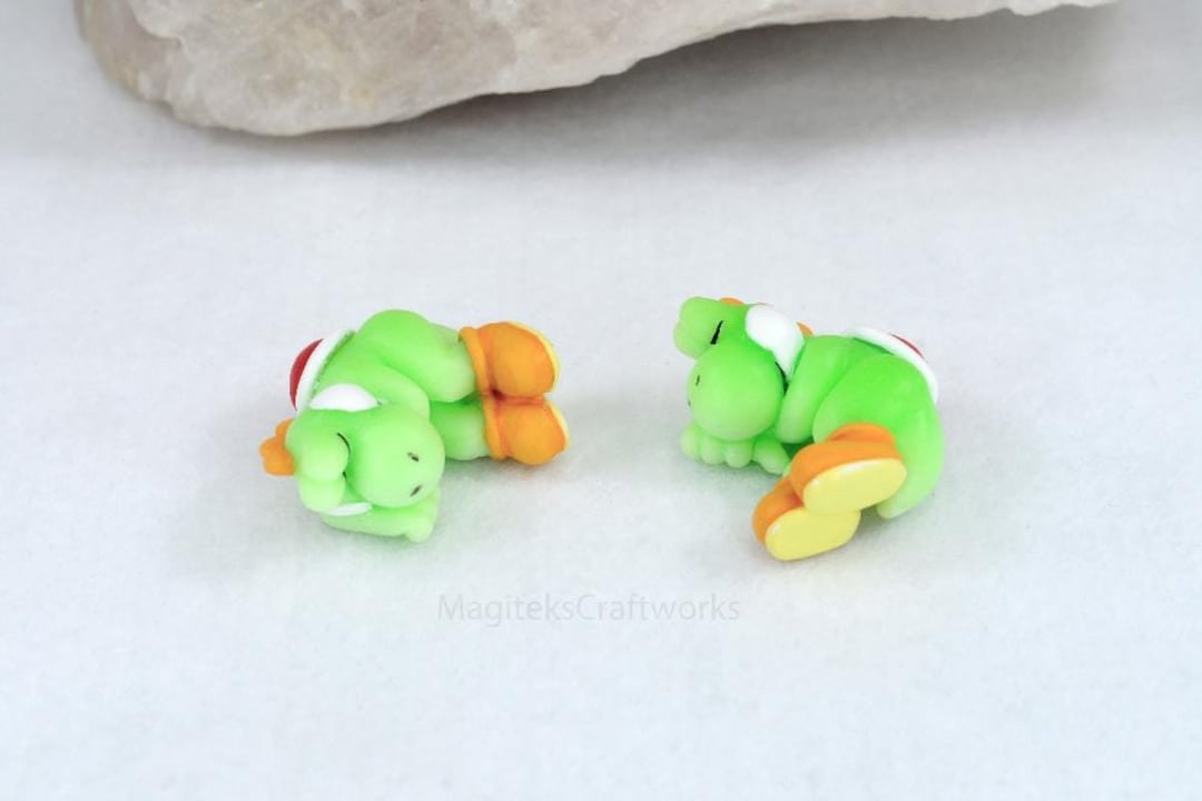 Tiny Sleeping Yoshi Figure Desk Friend Super Mario Inspired Limited ...