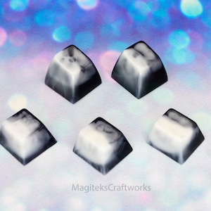 Classy Black White Artisan Keycap SA Cherry Profile Row 4 Unique ...