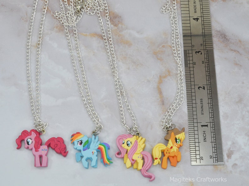 MLP My Little Pony Necklace Charm - Fluttershy Rainbow Dash Pinkie Pie ...