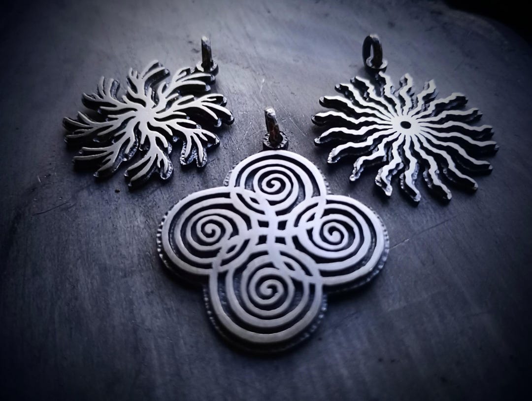 TRANSFIGURATION SYMBOLS - Solid Sterling Silver Pendants - Sun, Invicta ...