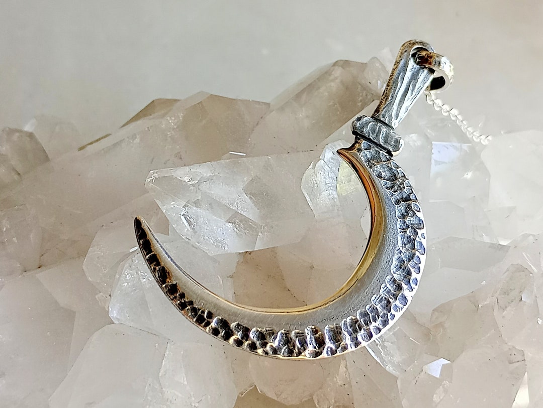 Sterling Silver Magical Sickle Wicca Pendant, Pagan Tool Boline ...