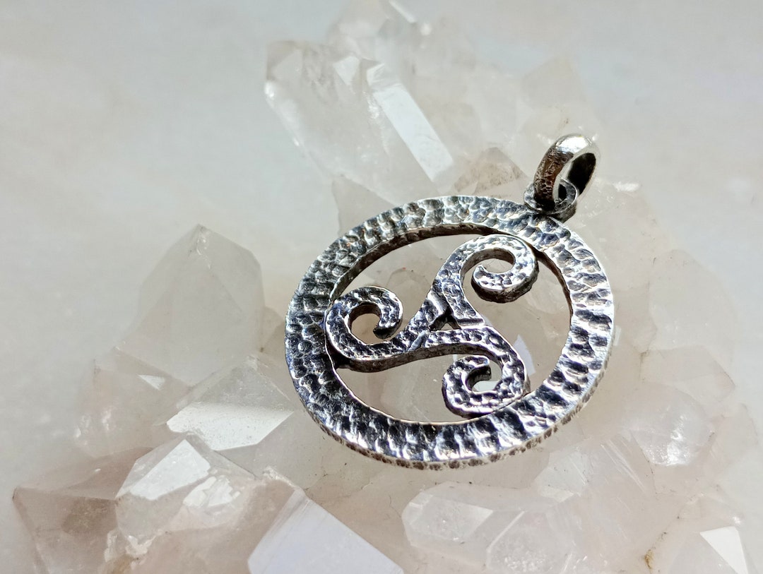 Sterling Silver Triskelion Spiral Pendant, Triskele Celtic Symbol ...