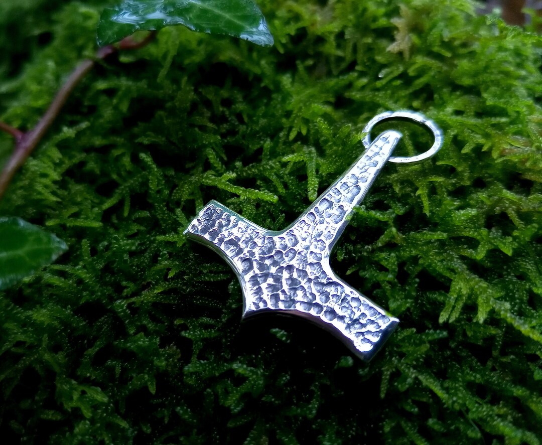 Sterling Silver Thor Hammer Mjölnir Pendant, Traditional Viking Nordic ...
