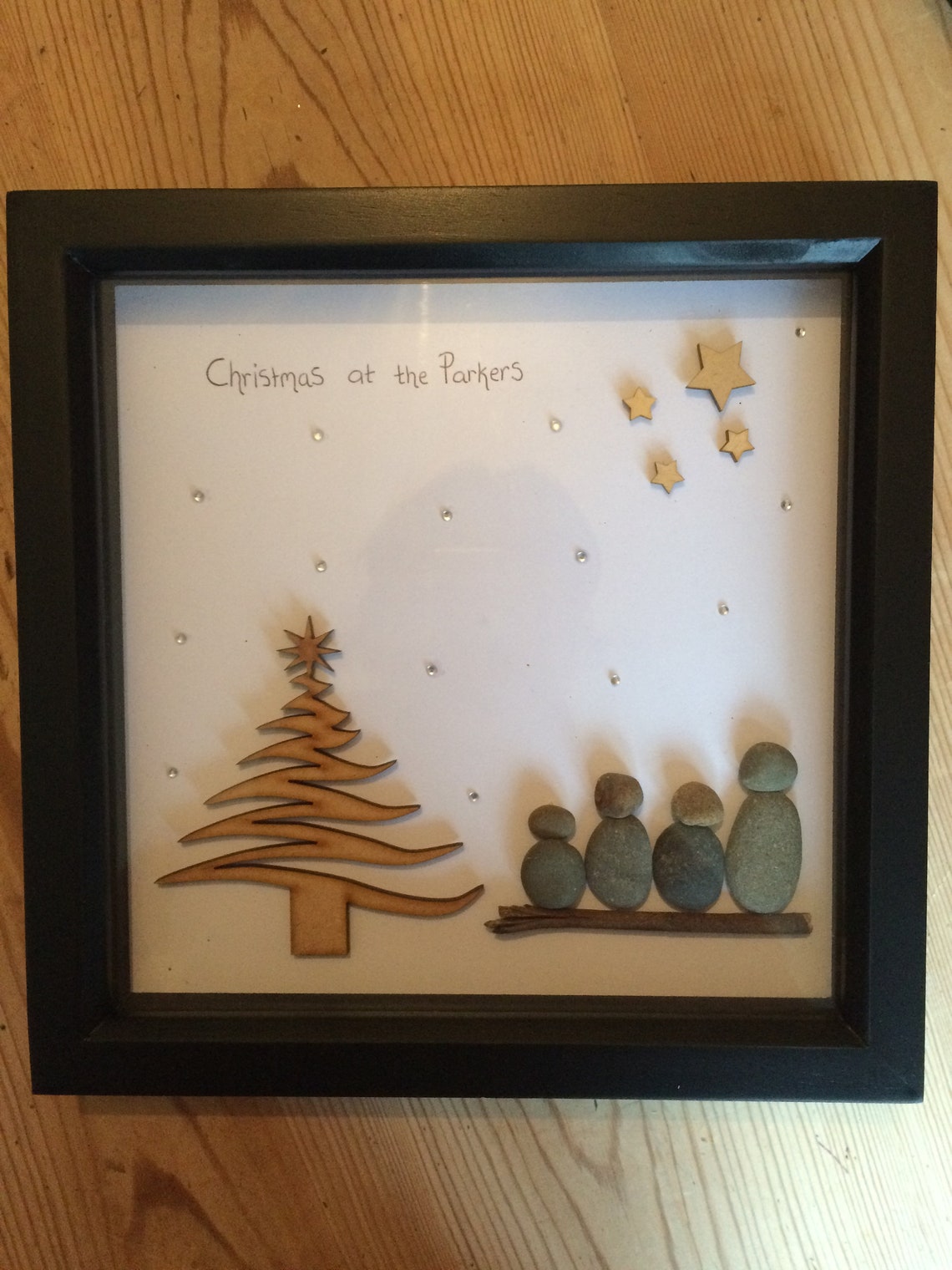 Handcrafted Christmas Pebble Art: Unique Family Gift - Etsy