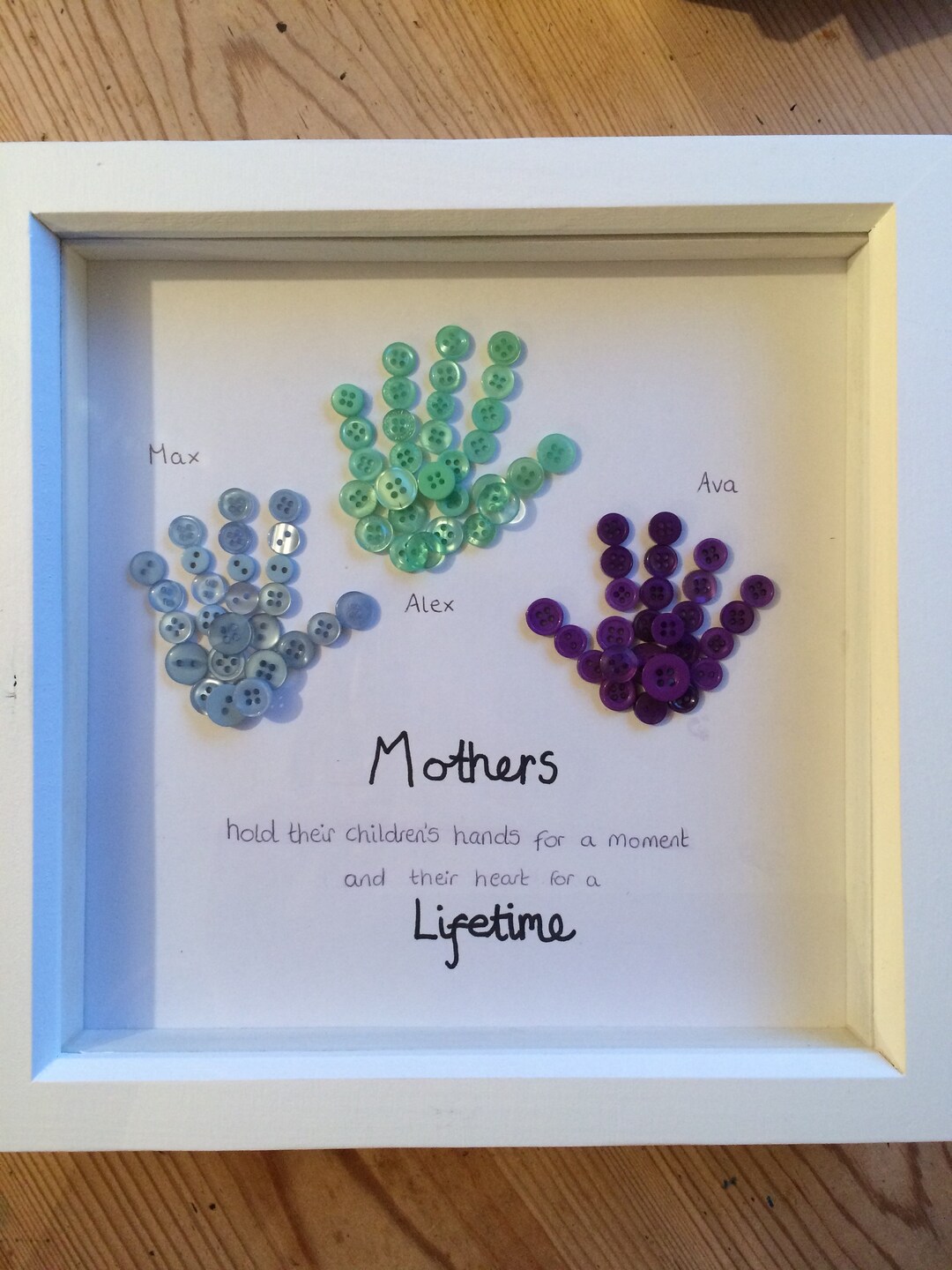 Button Art, Button Picture, Mothers Day Gift, Christmas Gift, Mum Gift ...