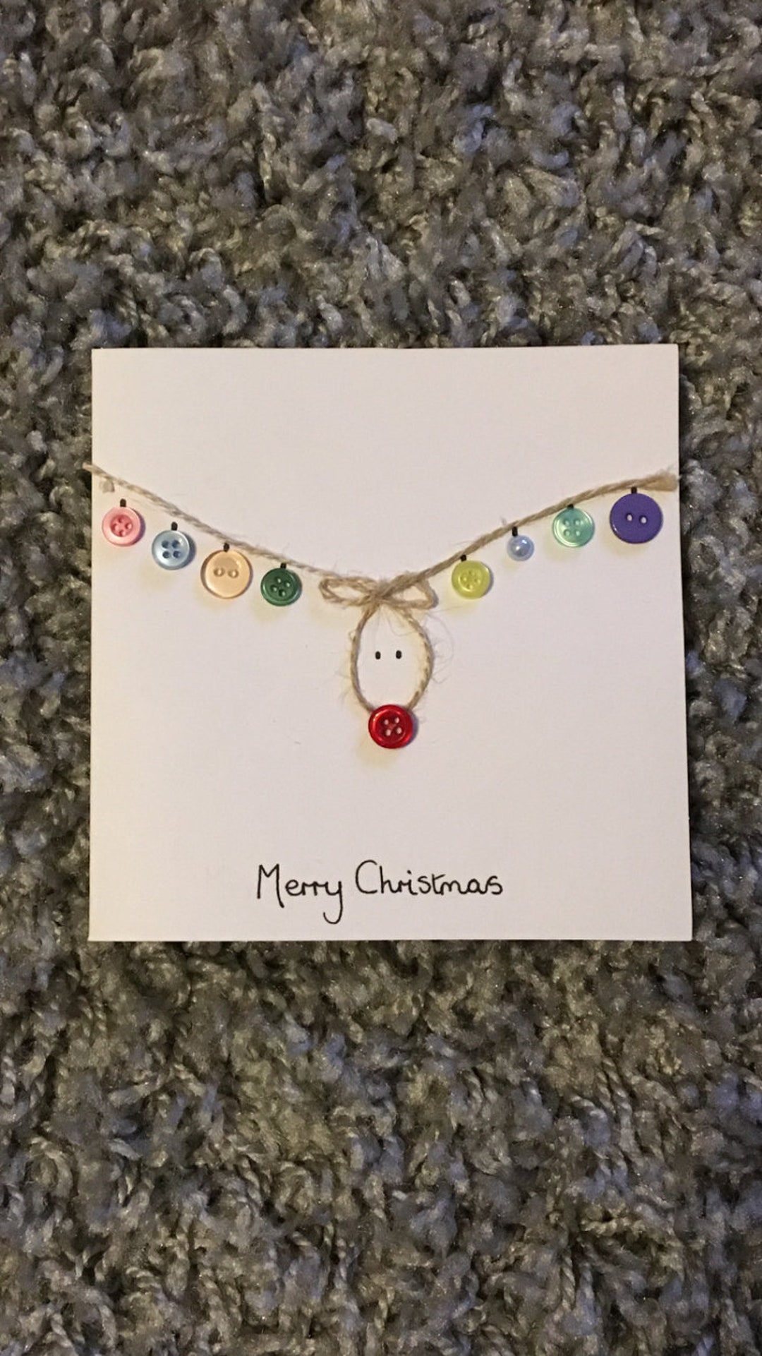 Handmade Christmas Cards, Reindeer, Button Cards, Unique Gift ...