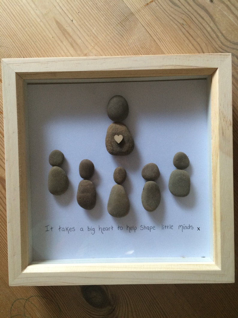 Pebble Picture Pebble Art Teachers Gift Christmas Gift - Etsy