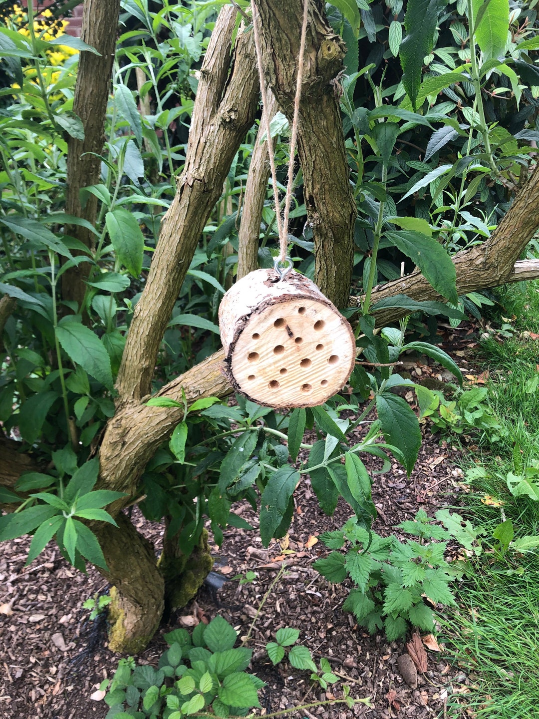 Handmade Wooden Bee Log/insect Log, Bee Hive, Rustic, Garden Decoration ...