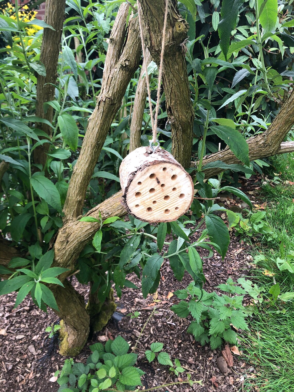 Handmade Wooden Bee Log/insect Log, Bee Hive, Rustic, Garden Decoration ...