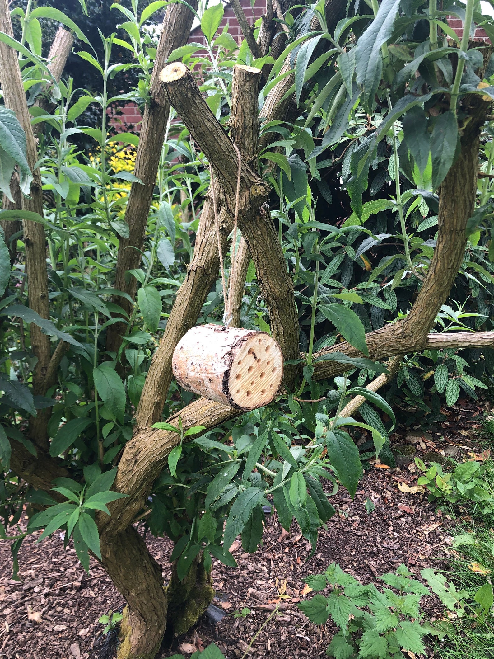 Handmade Wooden Bee Log/insect Log, Bee Hive, Rustic, Garden Decoration ...