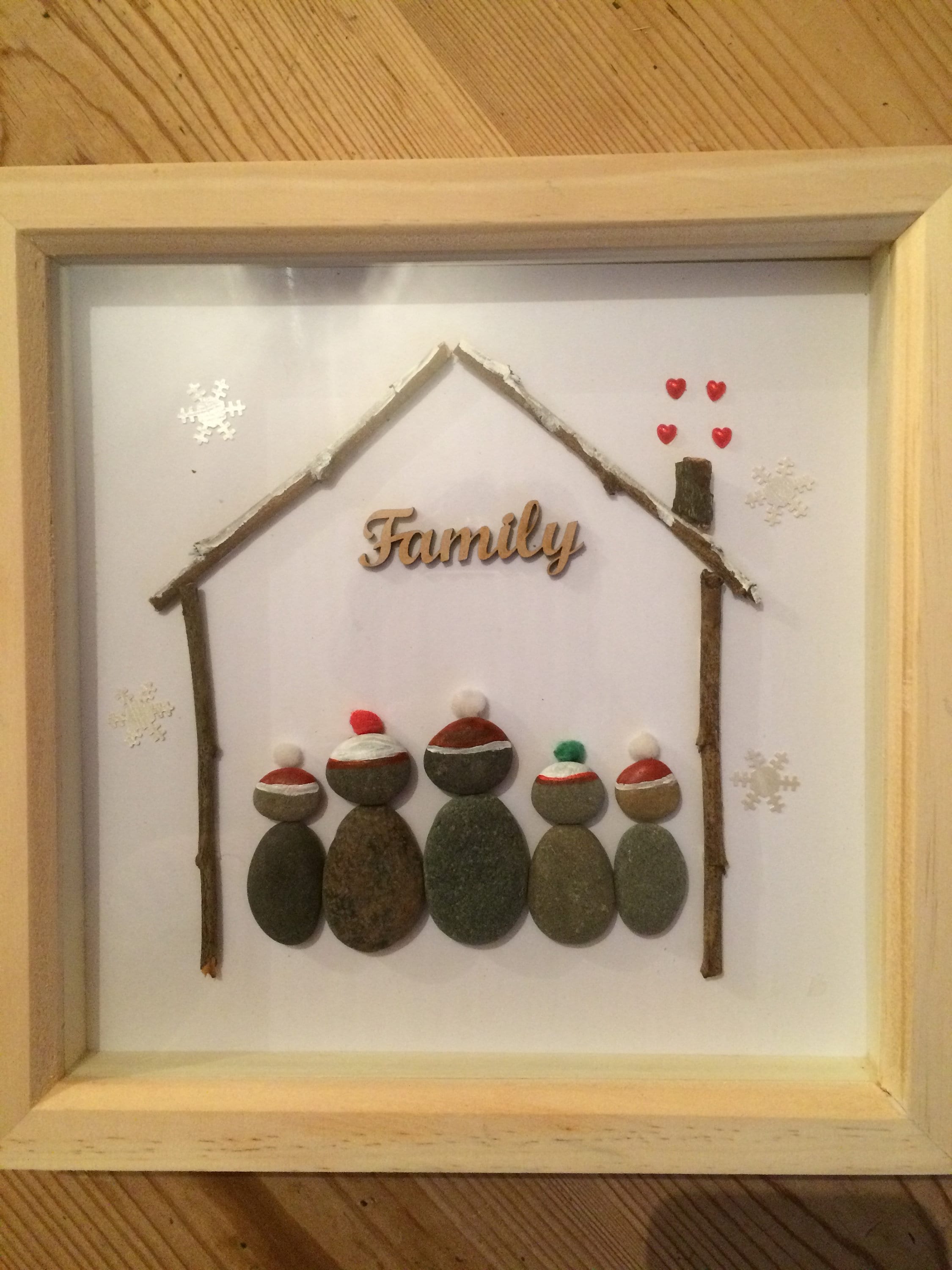Pebble Art Christmas Family Picture Christmas Gift Pebble - Etsy