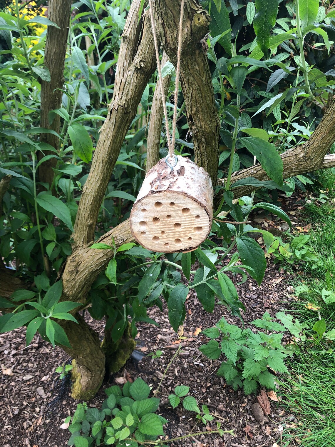 Handmade Wooden Bee Log/insect Log, Bee Hive, Rustic, Garden Decoration ...