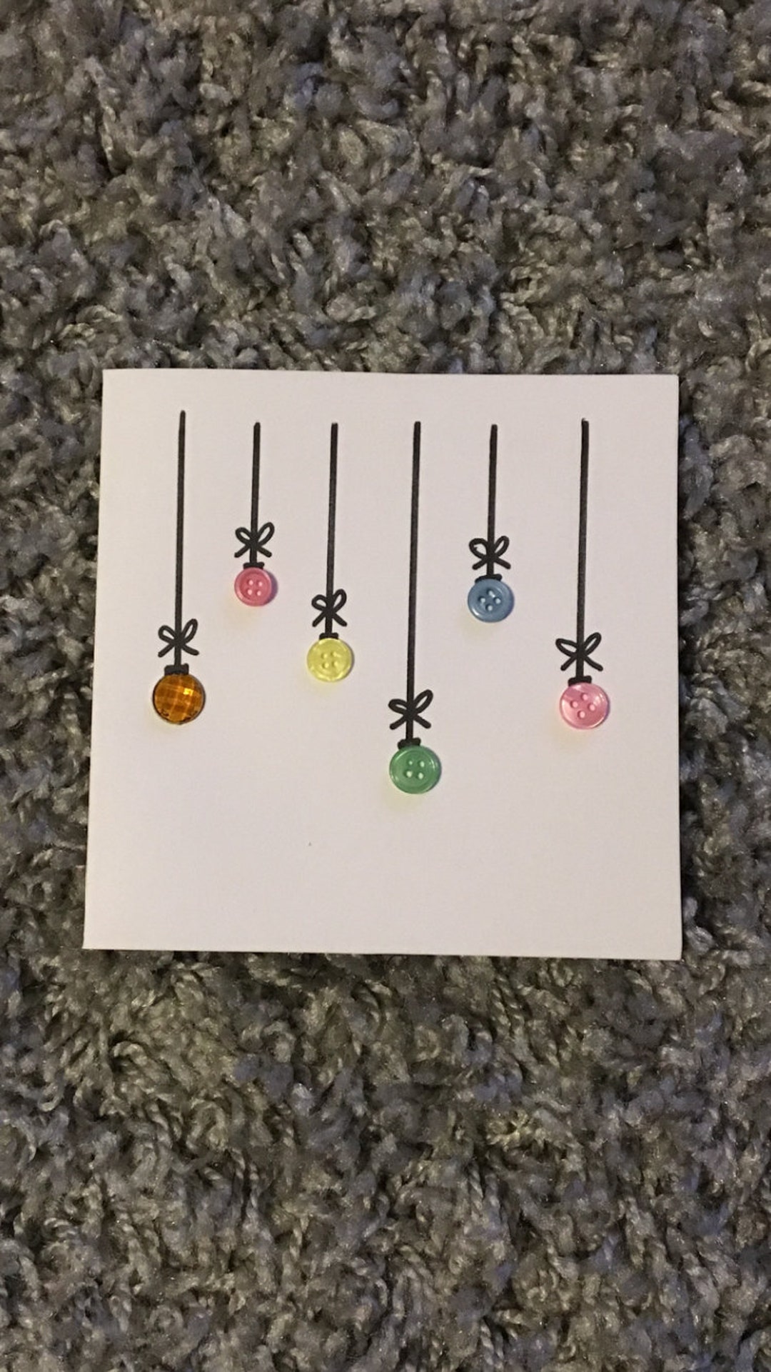 Handmade Christmas Cards, Button Cards, Baubles, Pack of 6 Cards, Cards ...