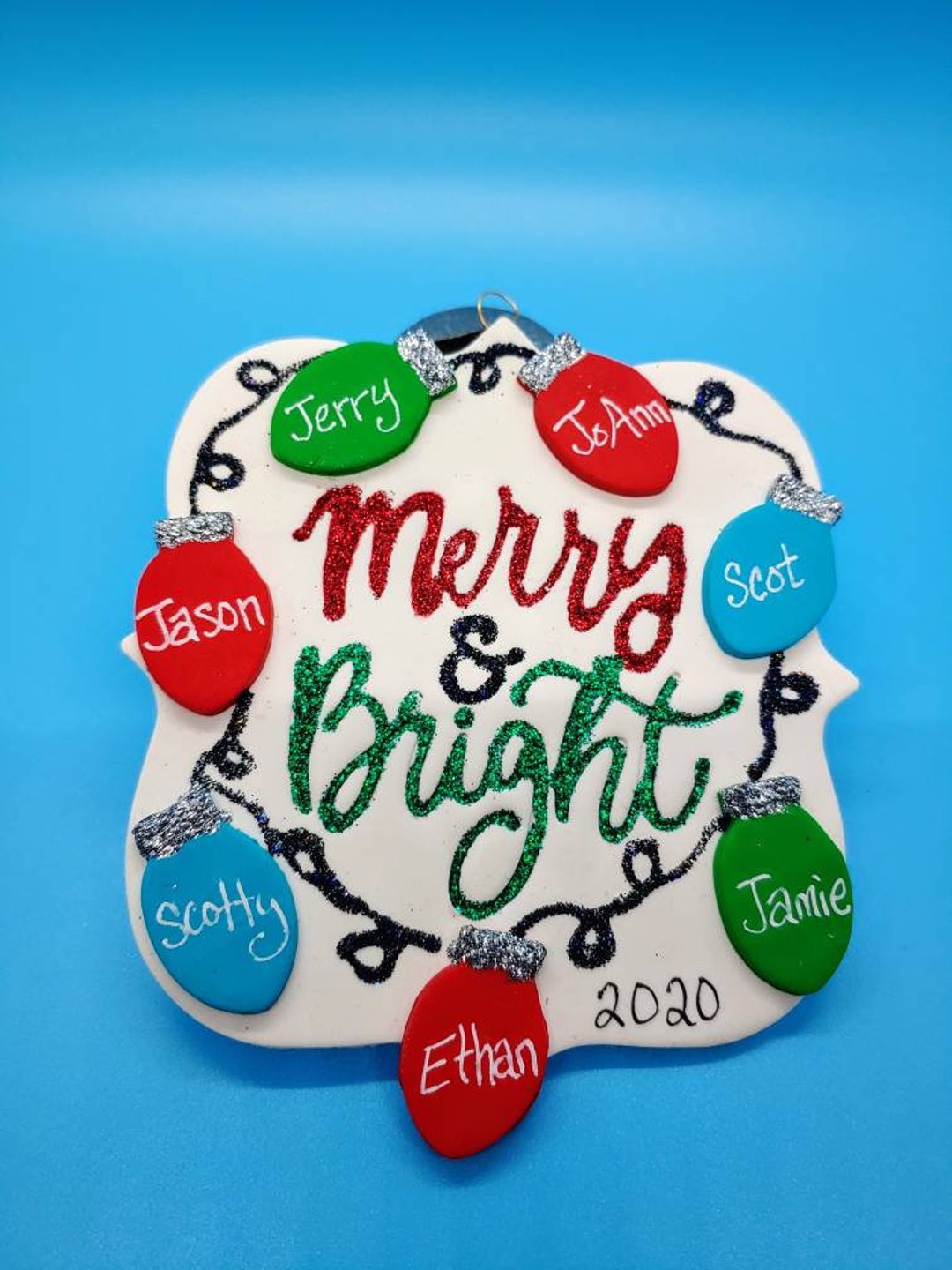 Merry & Bright Christmas Lights Personalized Christmas Ornament - Etsy