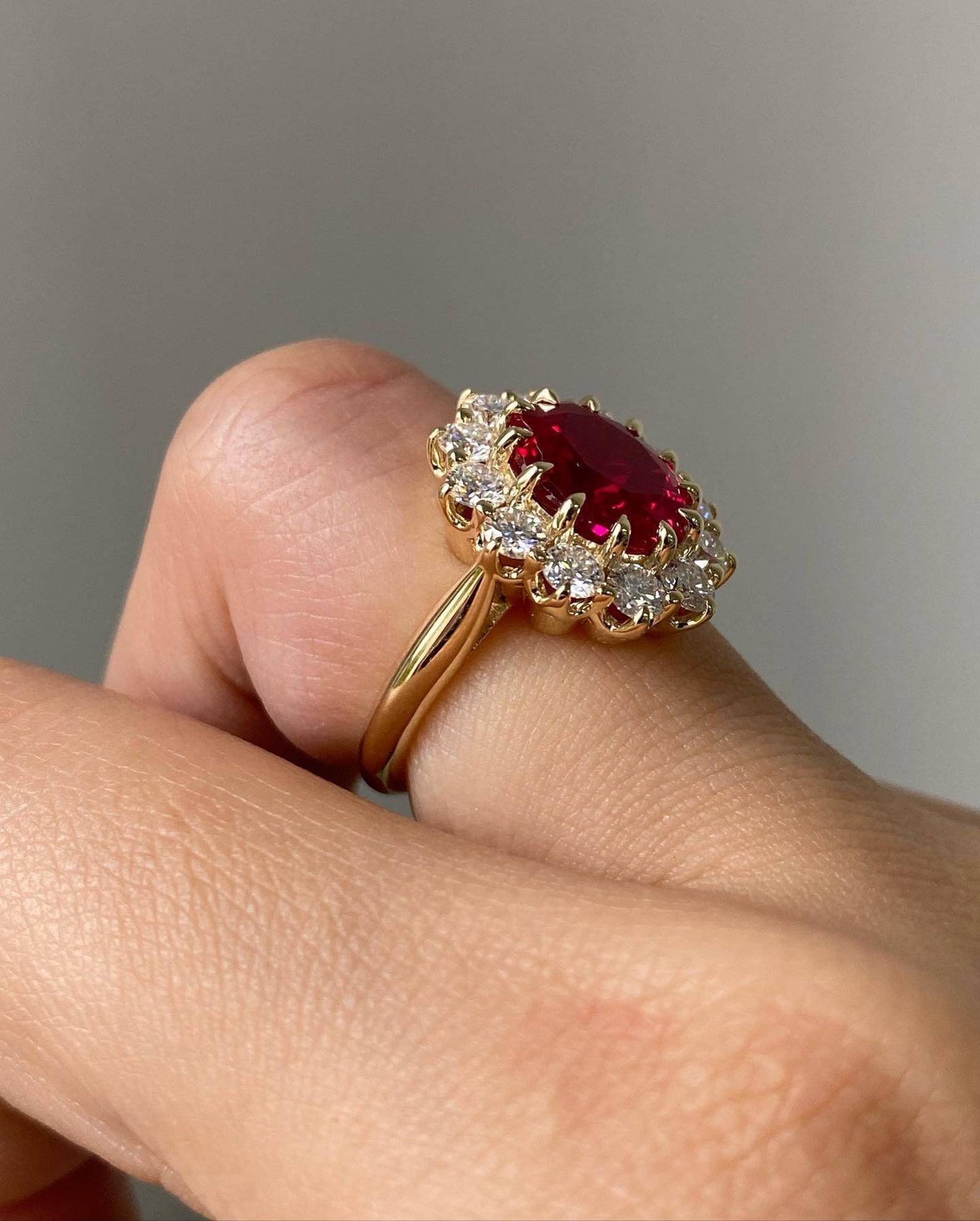 Ruby Ring Vintage Ring Personalized Gift for Her 925 Sterling Silver ...