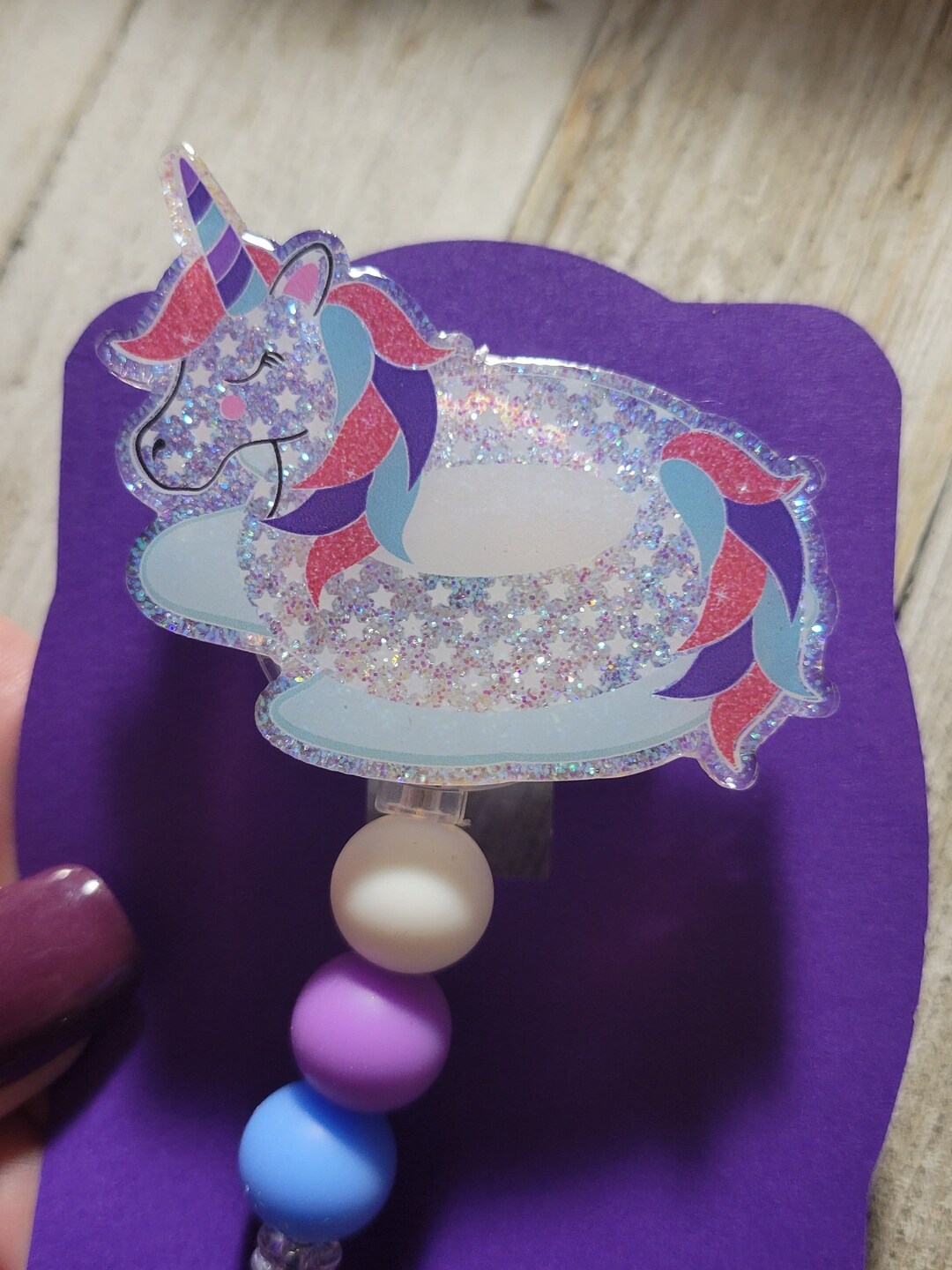 2 in Unicorn Pool Float Badge Reel - Etsy