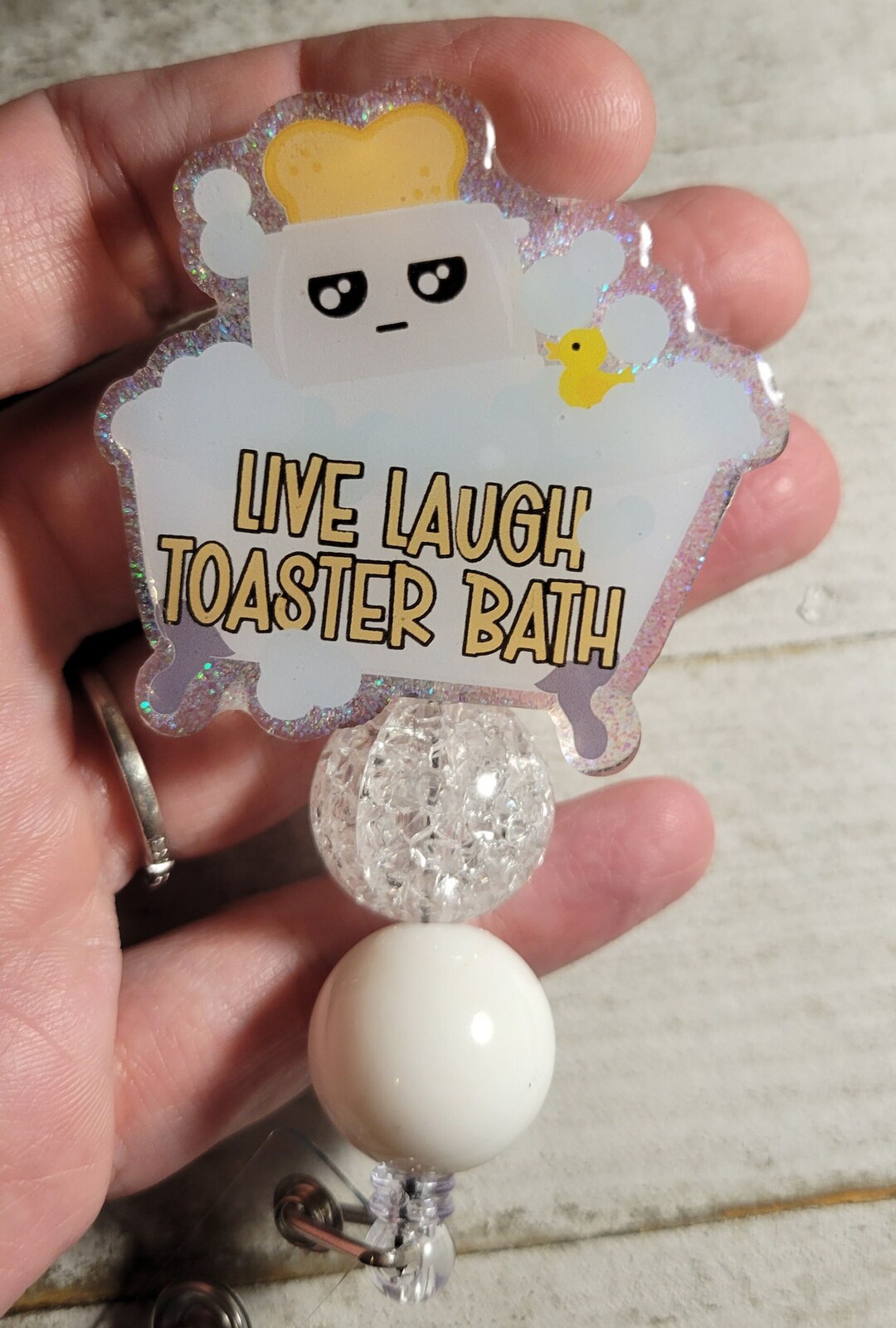 Live, Laugh, Toaster Bath Badge Reel - Etsy