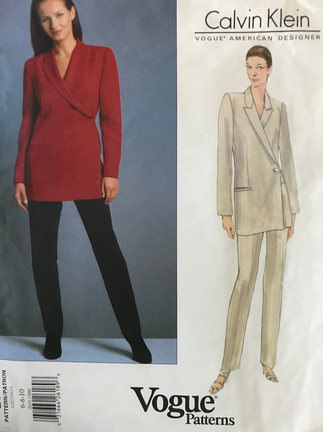 Vogue 2031 Size 6-10 Calvin Klein American Designer Misses Jacket and ...