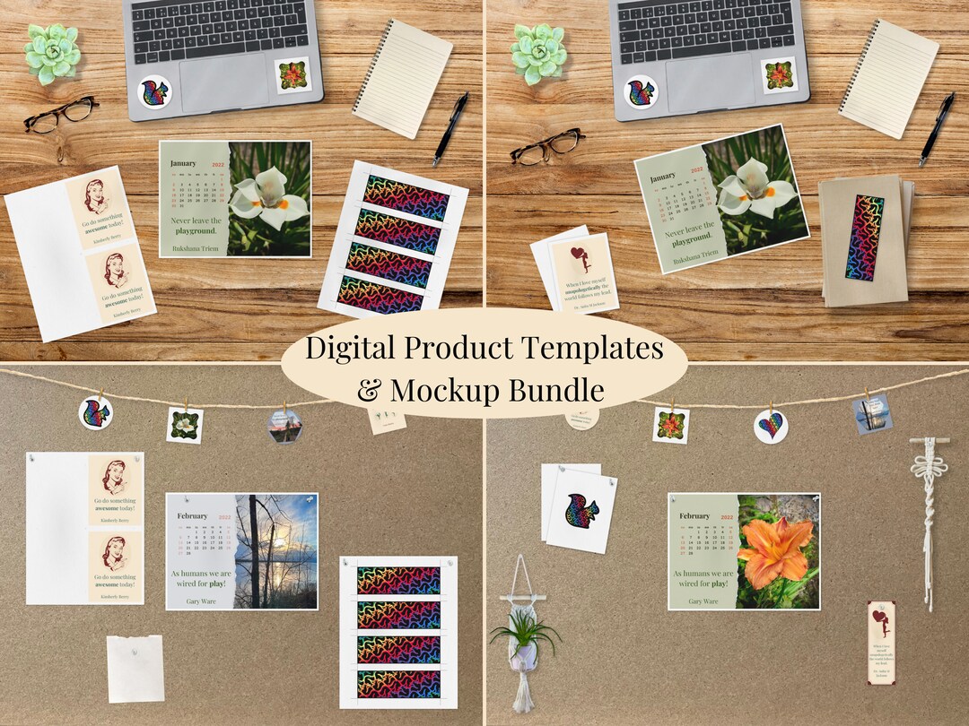Digital Product Template & Mockup Bundle - Etsy