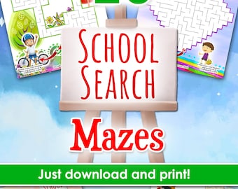 Printable Maze Pack for Kids – 20 School & Friends Activity Pages – PDF ...