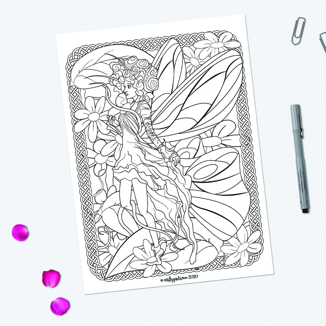 Forest Fairy Coloring Pages. 20 Magical Fairy Illustrations. Printable ...