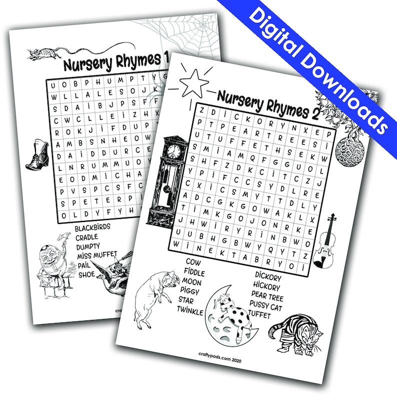 11 Printable Word Search Activity Pages for Kids. Themes: 3 Fairytale ...