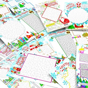 20 Christmas Printable Maze Activity Pages for Kids, (merry Mazes 1 ...
