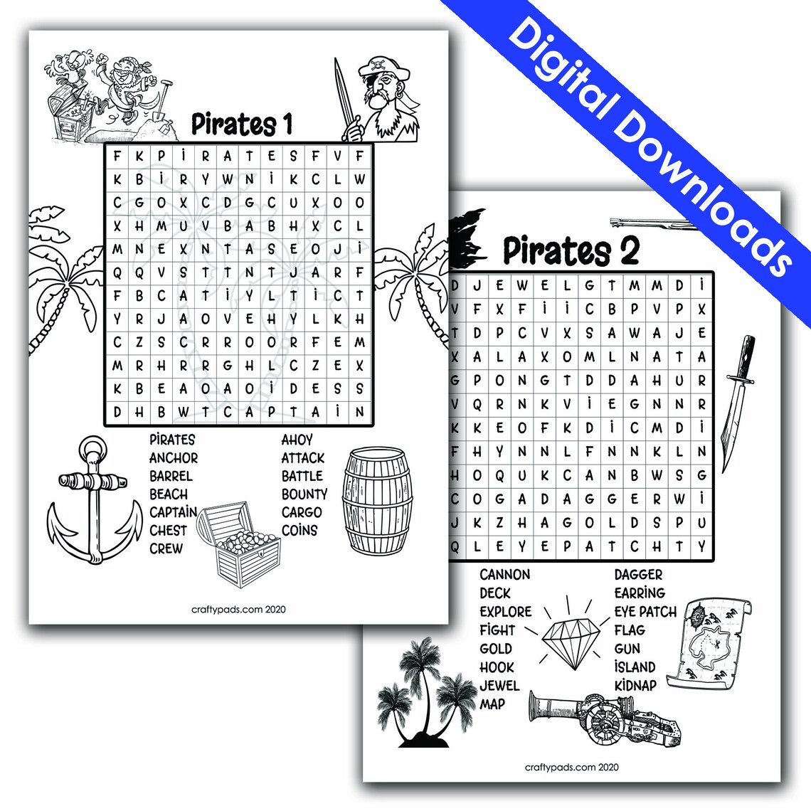 11 Printable Word Search Activity Pages for Kids. Themes: 3 Fairytale ...