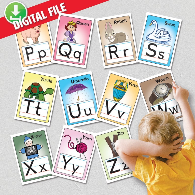 Alphabet Cards for the Classroom. Printable ABC English Phonics ...