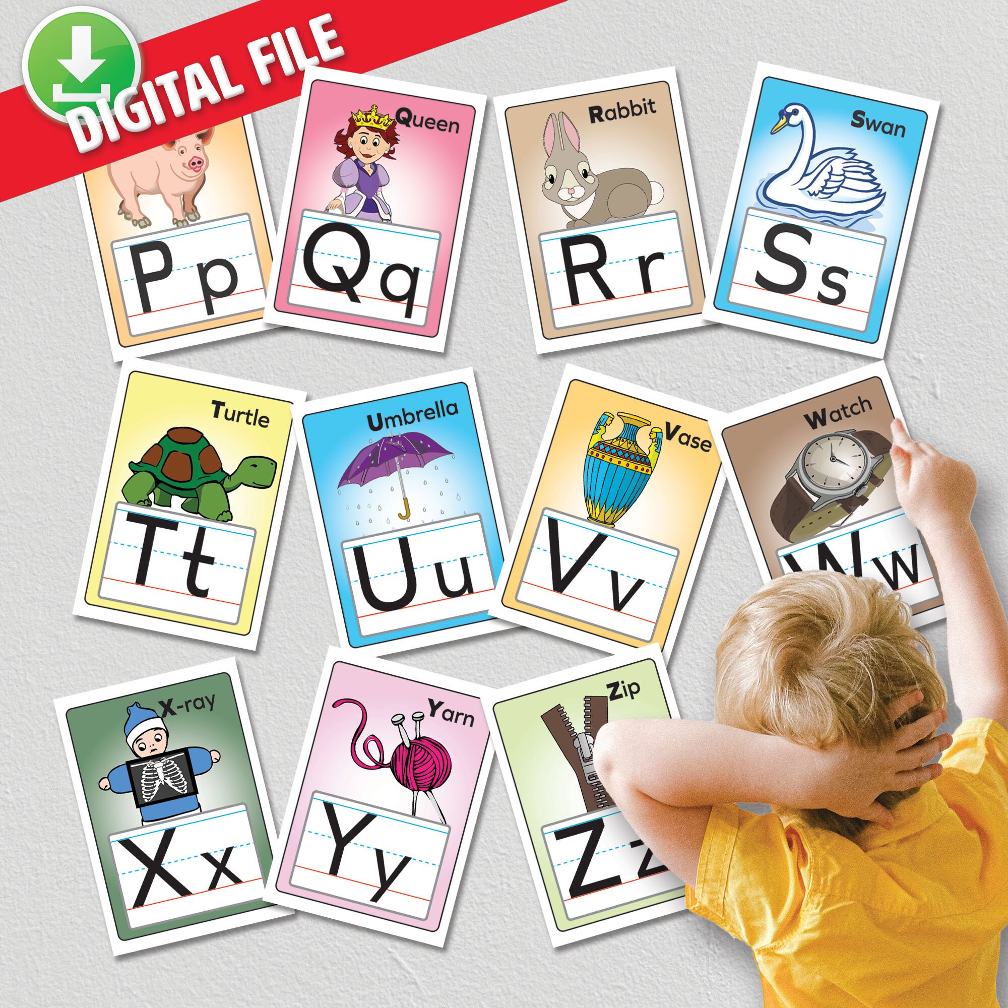 Alphabet Cards for the Classroom. Printable ABC English Phonics ...