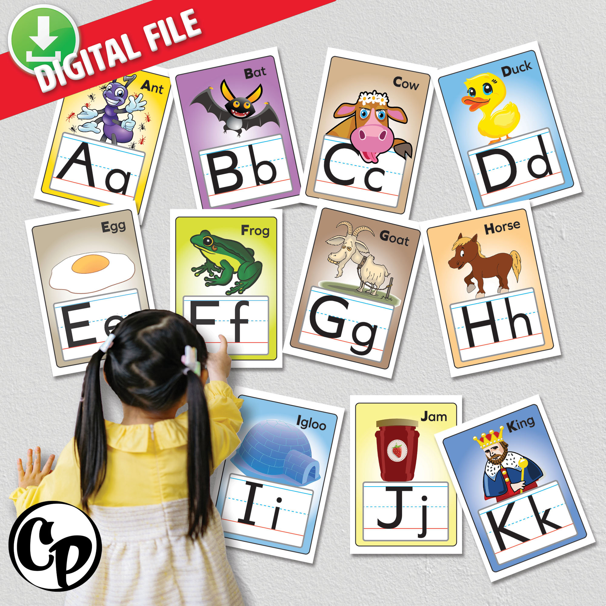 Alphabet Cards for the Classroom. Printable ABC English Phonics ...