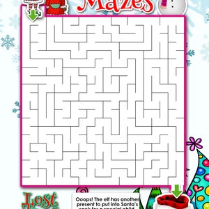 20 Christmas Printable Maze Activity Pages for Kids, (merry Mazes 1 ...