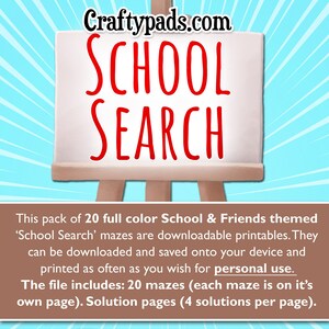 20 School & Friends Printable Maze Activity Pages for Kids. - Etsy
