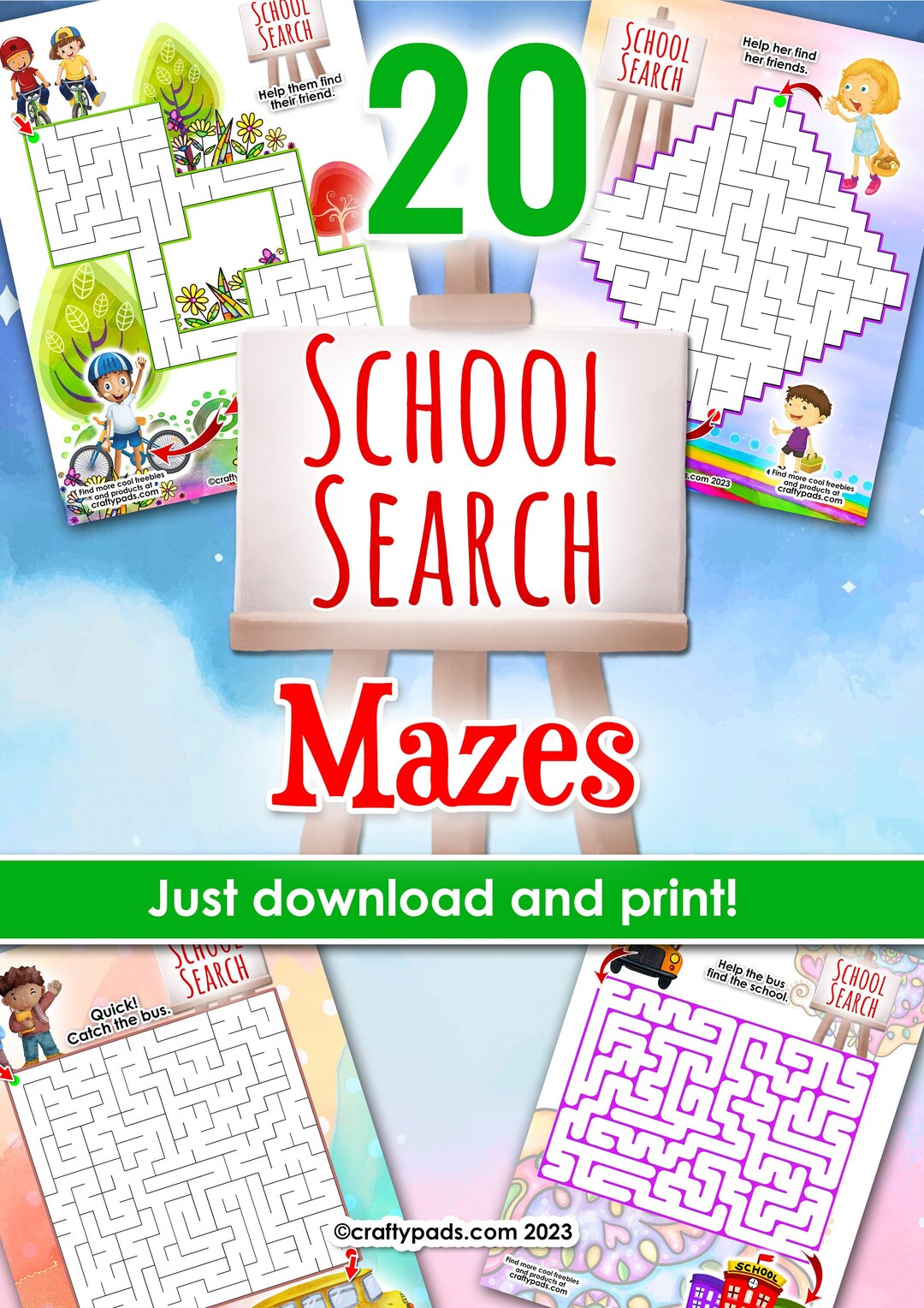 20 School & Friends Printable Maze Activity Pages for Kids. - Etsy