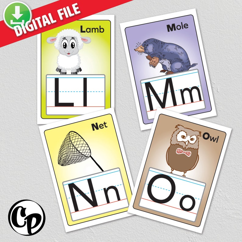 Alphabet Cards for the Classroom. Printable ABC English Phonics ...