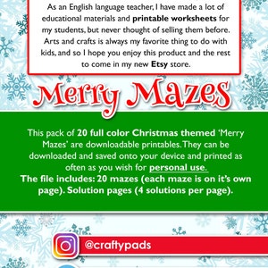 20 Christmas Printable Maze Activity Pages for kids santa | Etsy