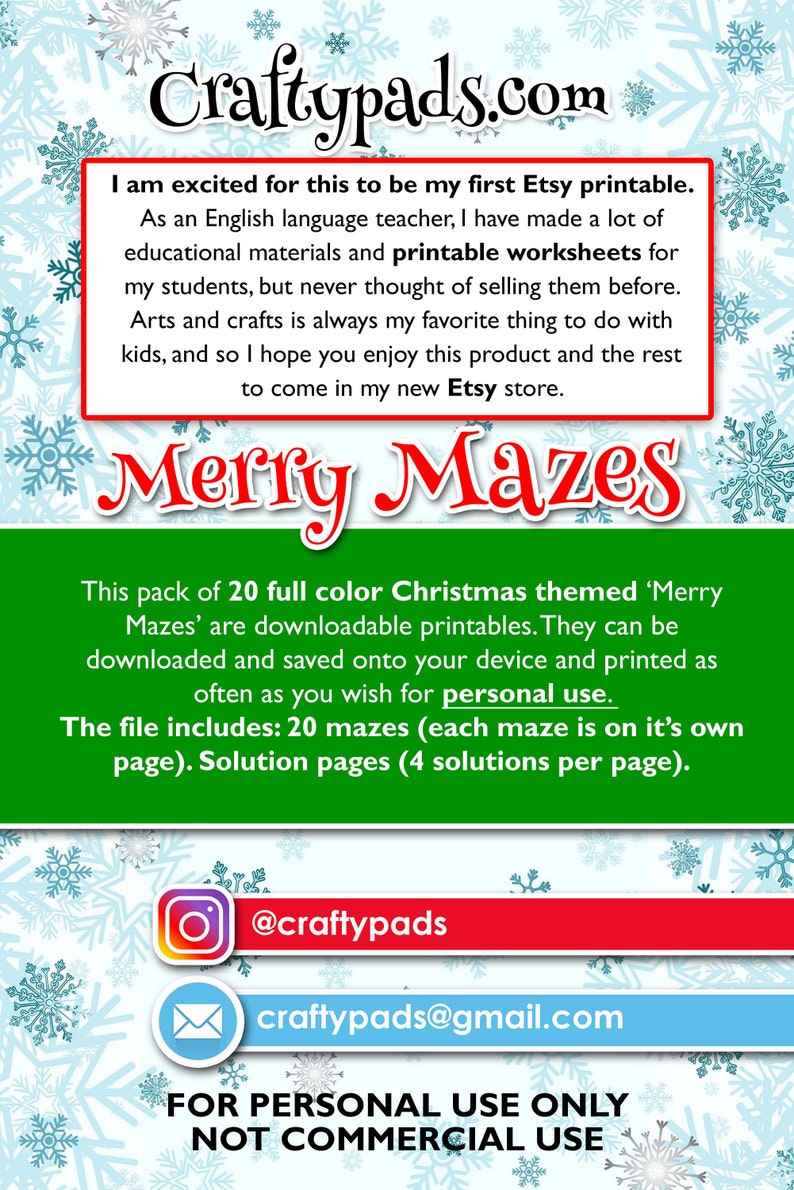 20 Christmas Printable Maze Activity Pages for Kids, (merry Mazes 1 ...