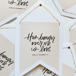 His Banner Over Me is Love Vinyl Sticker Faith Sticker - Etsy