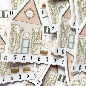 Homebody House Clear Sticker, Floral Waterproof Vinyl - Etsy