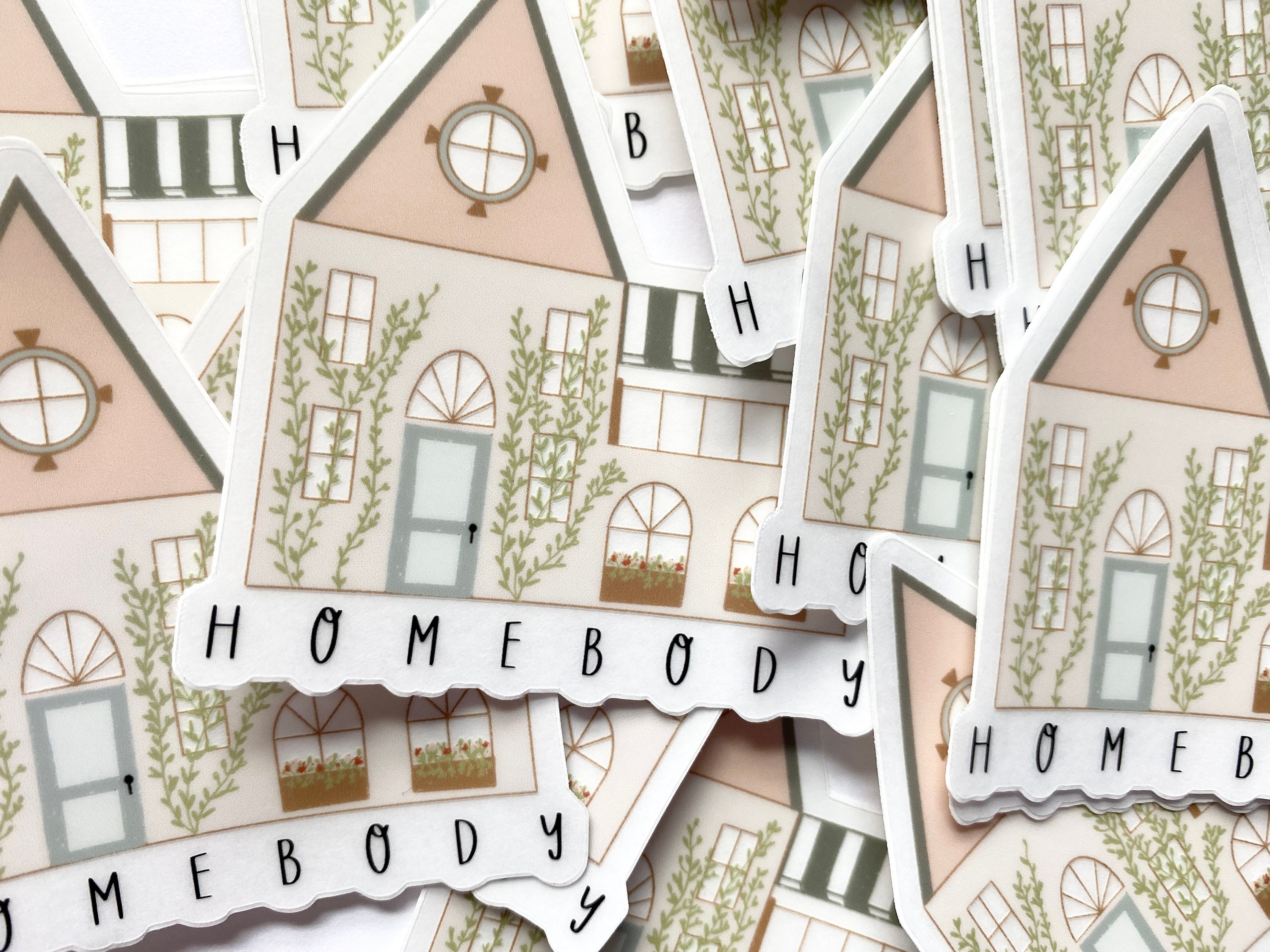 Homebody Sticker Cute House Sticker Floral House Sticker | Etsy