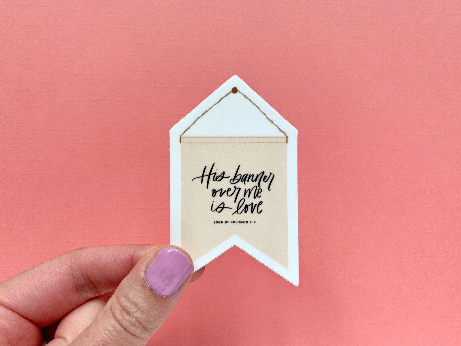 His Banner Over Me is Love Vinyl Sticker Faith Sticker - Etsy