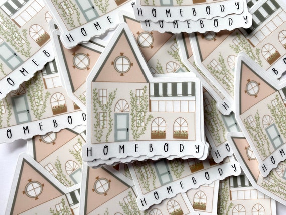 Homebody Sticker Cute House Sticker Floral House Sticker | Etsy