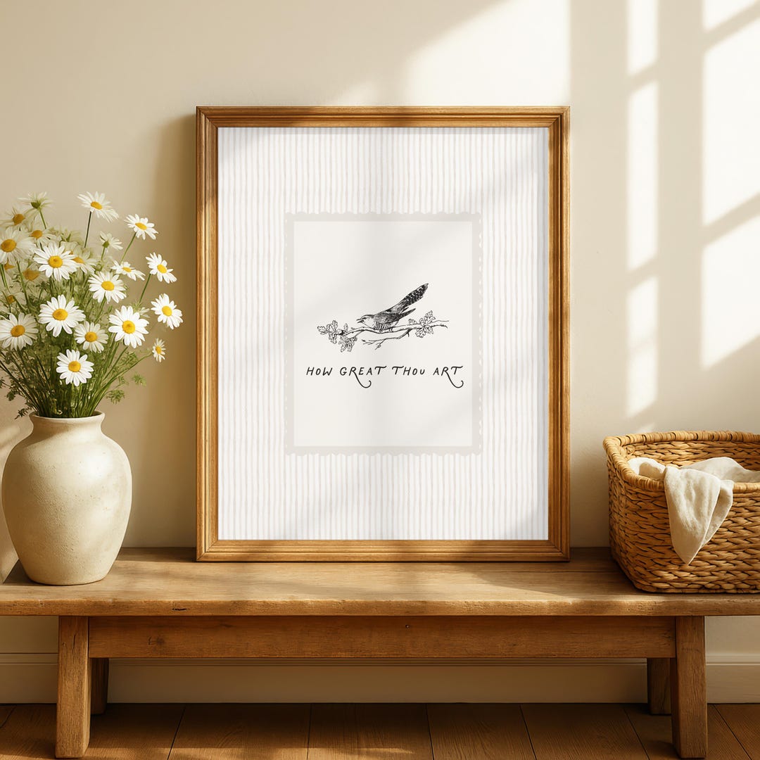 Hymn Art Print, How Great Thou Art, Printable Scripture Wall Art ...