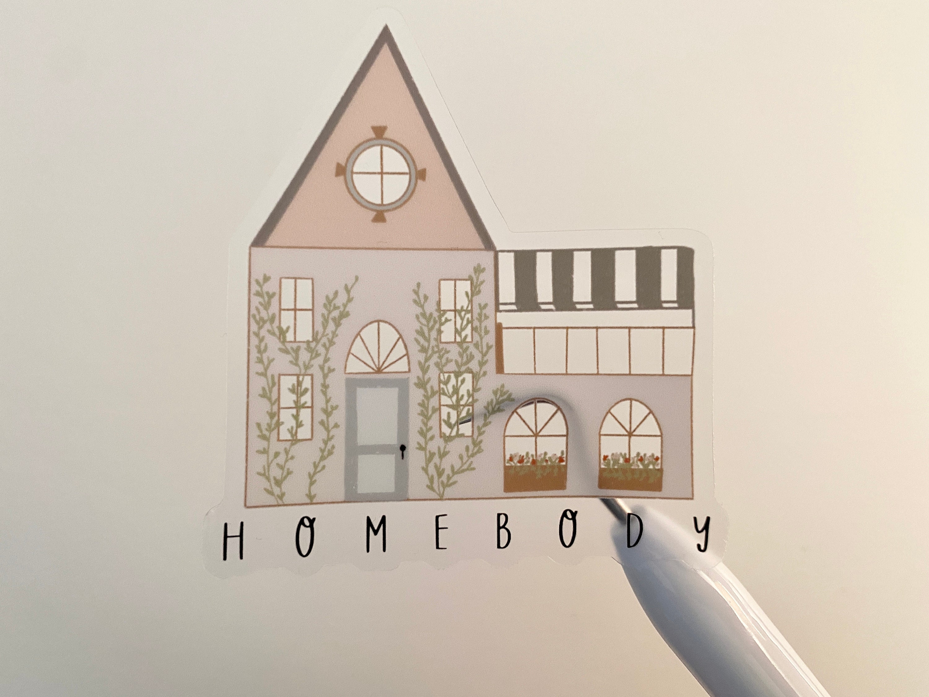 Homebody Sticker Cute House Sticker Floral House Sticker - Etsy
