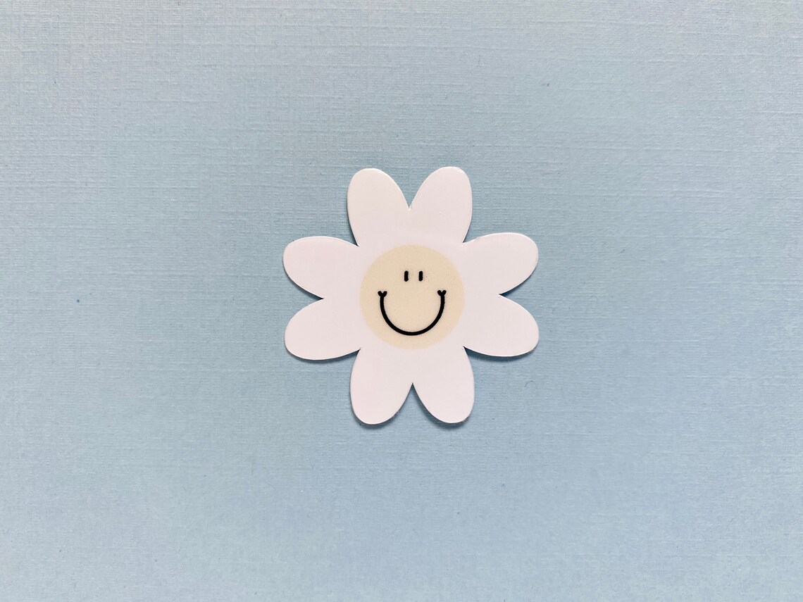 Mini Daisy Smiley Face Sticker Mini Sticker Smiley Sticker | Etsy