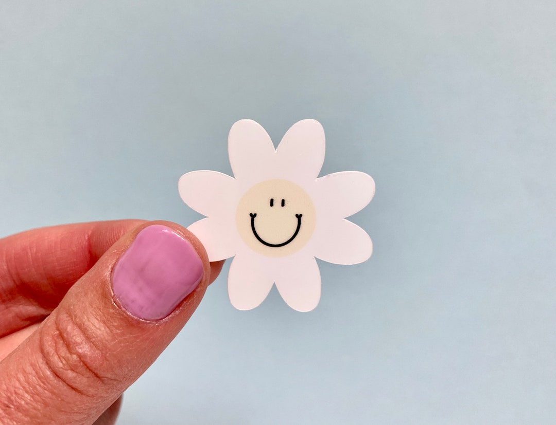 Mini Daisy Smiley Face Sticker, Mini Sticker, Smiley Sticker, Daisy ...