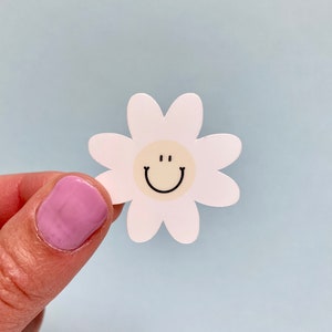 Mini Daisy Smiley Face Sticker, Mini Sticker, Smiley Sticker, Daisy ...